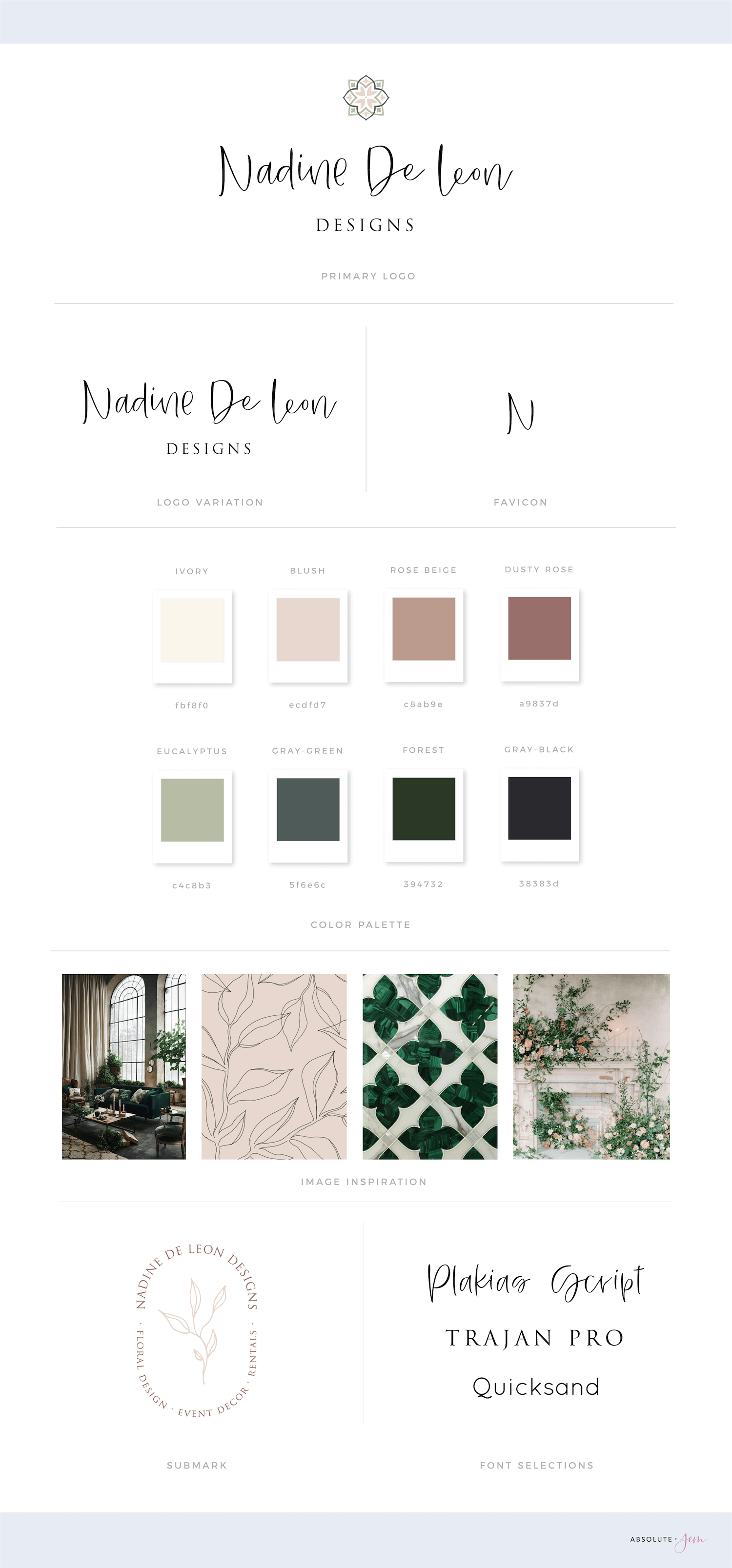 Chic Rebrand + Website for Nadine De Leon Designs - Absolute JEM
