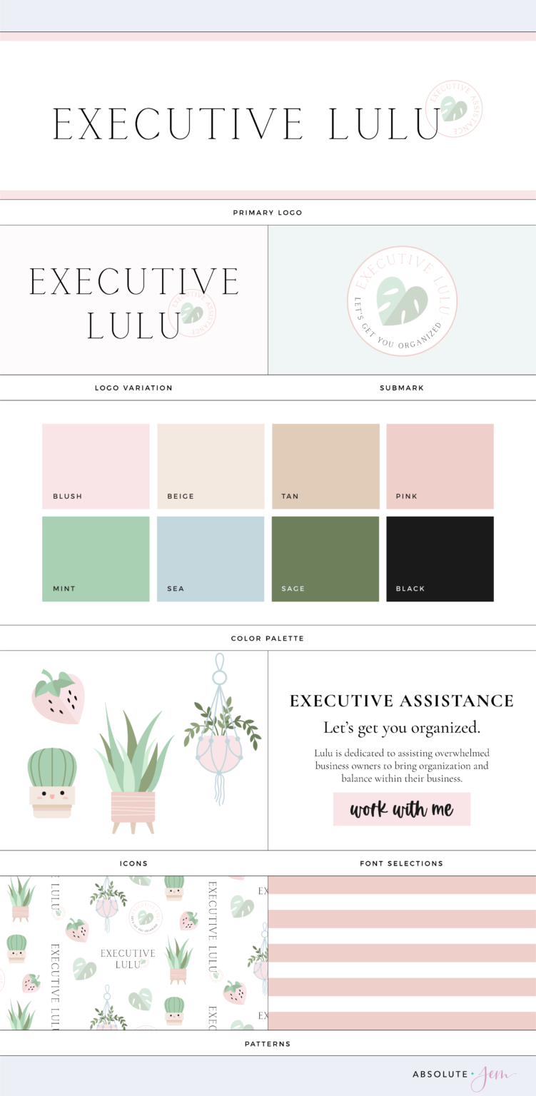 Chic VIP Day Branding for a Virtual Assistant - Absolute JEM